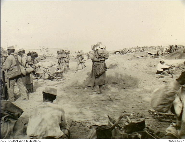Gallipoli, Turkey, 1915. French soldiers, many with packs on their ...