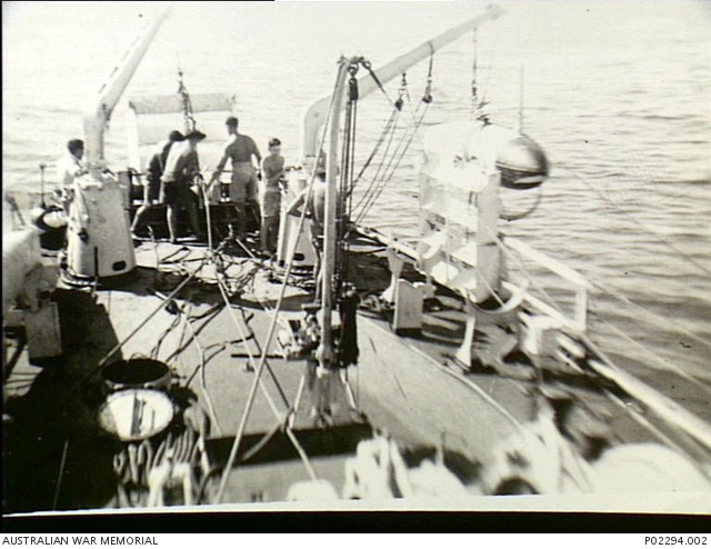 Torres Strait. 1947-08. Bathurst class corvette HMAS Warrnambool of the ...