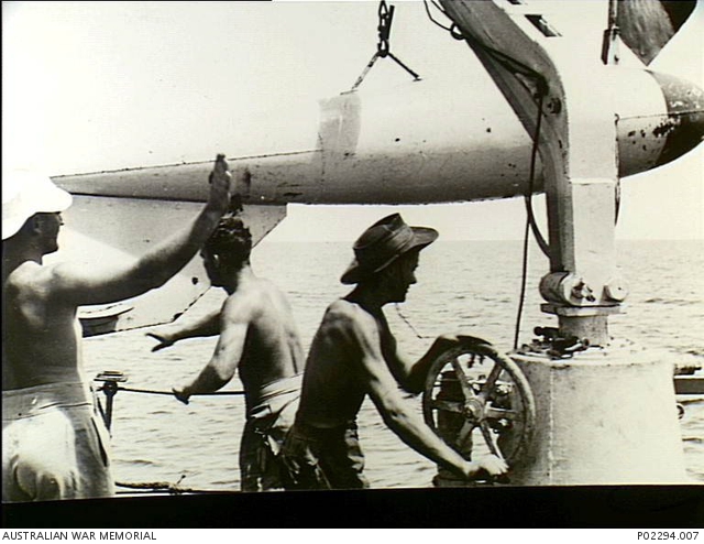 Torres Strait. 1947-08. Bathurst class corvette HMAS Warrnambool of the ...