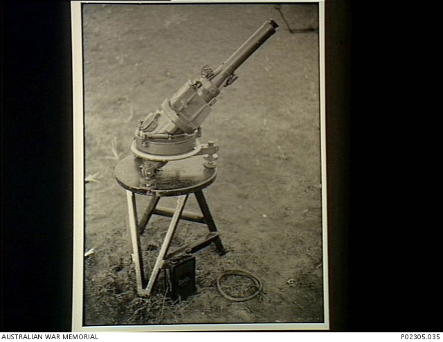 Cassini Island, WA. 1944-12. A Prismatic Astrolabe on its stand set up ...