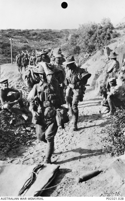 Anzac Cove, Gallipoli, Turkey, 1915-08. Members of a Light Horse unit ...