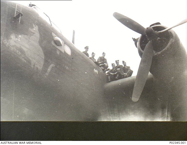 Keevil, England. 1944-09. Informal portrait of an aircrew of No. 196 ...
