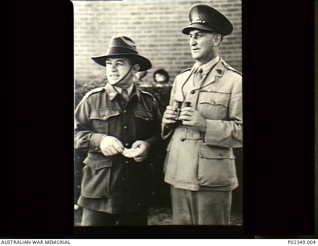 Probably Sydney, NSW, c. 1942. Lieutenant (Lt) John Hamilton VC (right ...