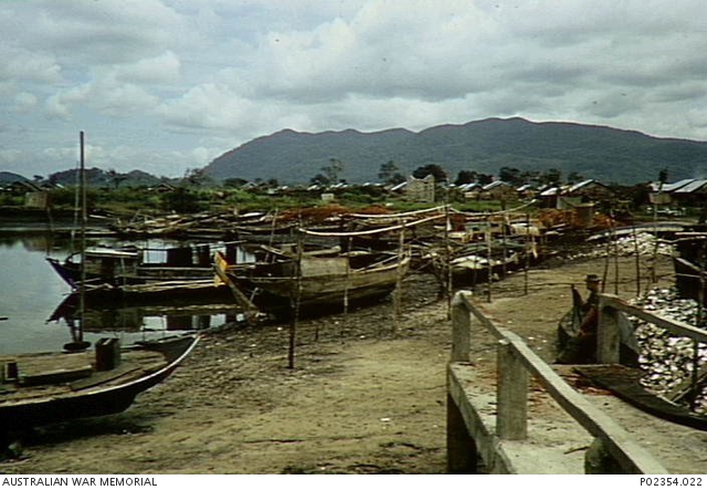 Phuoc Tuy province, Vietnam. c. 1966-10. Vietnamese fishing boats, one ...