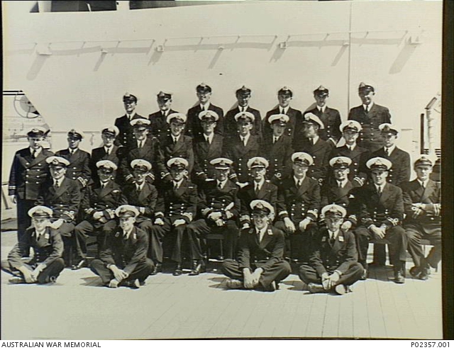 NSW ? c. 1942. Group portrait of the officers of the armed merchant ...