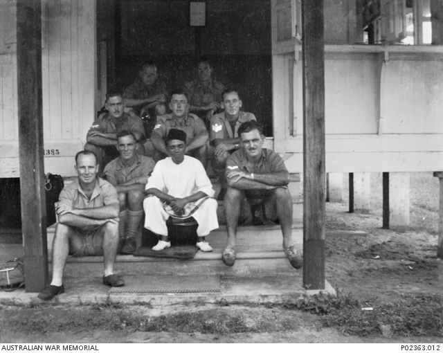 Malaya. c. 1941-07. Informal group portrait of some members of No. 8 ...