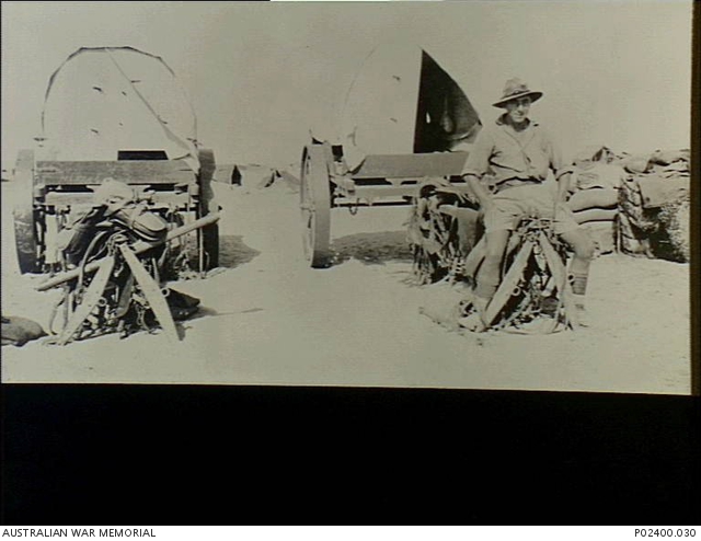 Palestine. c. 1917. A soldier, probably a member of the 5th Light Horse ...