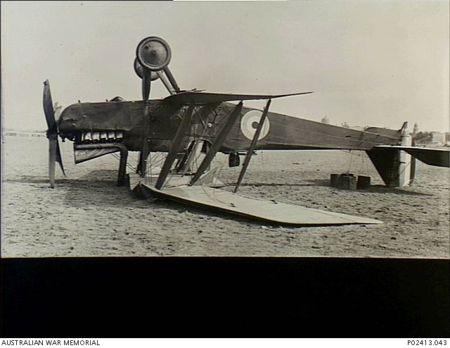 Heliopolis, Egypt. 1918. Starboard view of a RAF RE-8 aircraft (No ...