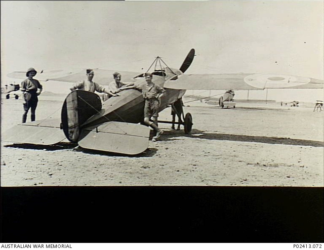 Ismailia, Egypt. 1917. Starboard view of a Bristol M1 aircraft. Note ...