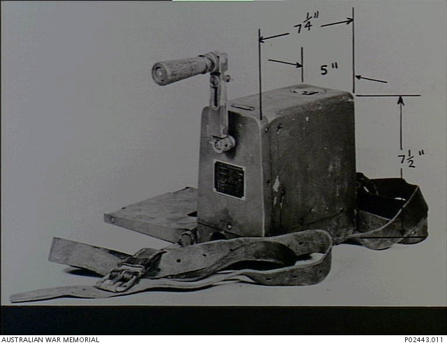 1943-01-12. A hand generator of a Japanese wireless set type 94 No. 5 ...