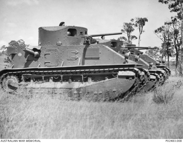 Liverpool, NSW. 7-12 March 1938. Side view of three Vickers Mark 2 ...