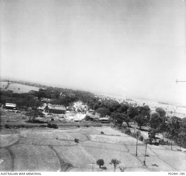 Thegon, Burma. 14 February 1944. During a strafing attack by Warrant ...