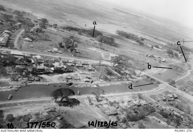 Burma. 14 February 1945. Aerial view of Waw Station on the Pegu ...