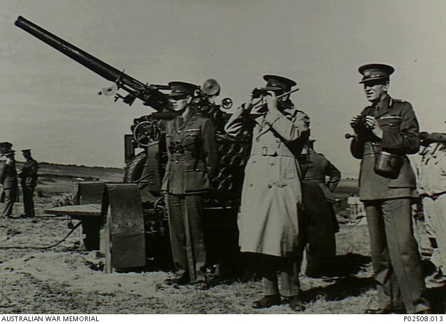 Probably Sydney, NSW. 1940. Colonel Gibson (left), John Edward Hendry ...