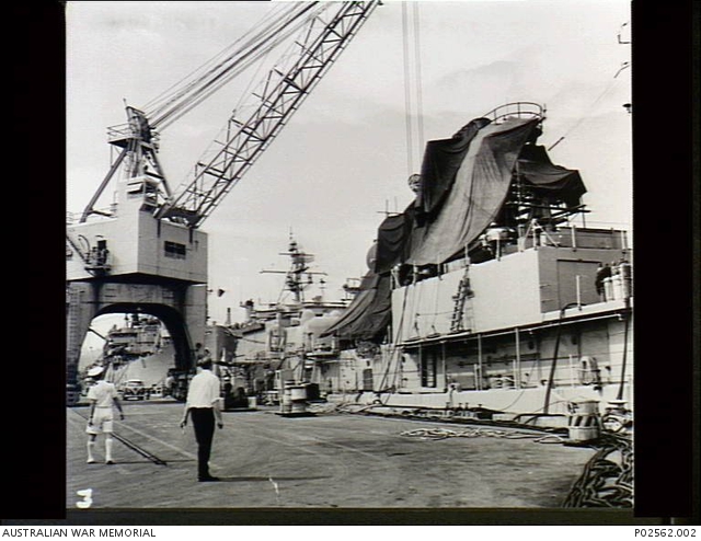 Subic Bay, Philippines. Starboard view looking aft, showing the ...
