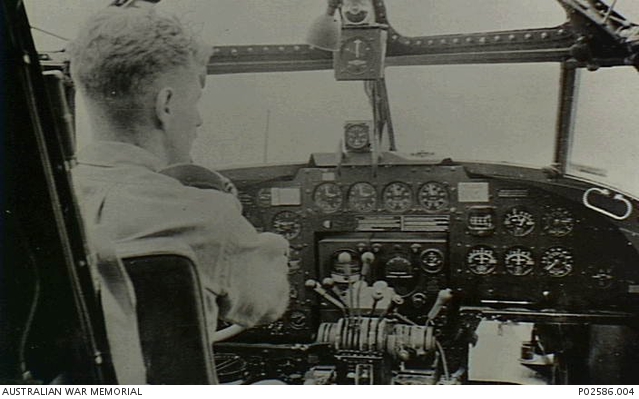 India. 6th May 1943. Flight Lieutenant Frank Austin inside the cockpit ...