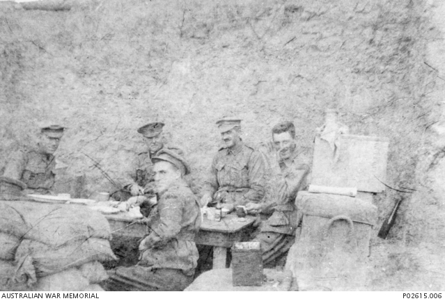 Probably France. August 1916. Informal portrait of officers at the ...