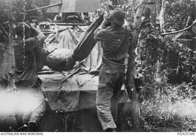 Phuoc Tuy Province, Vietnam. 18 February 1967. Two members of 6th ...