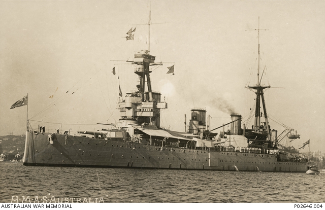 Probably Sydney, NSW?. 1919. Port side view of the battle cruiser HMAS ...