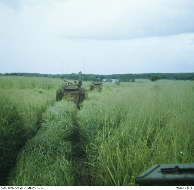 A troop of M113A1 Armoured Personnel Carriers (APC), A Squadron, 3rd ...