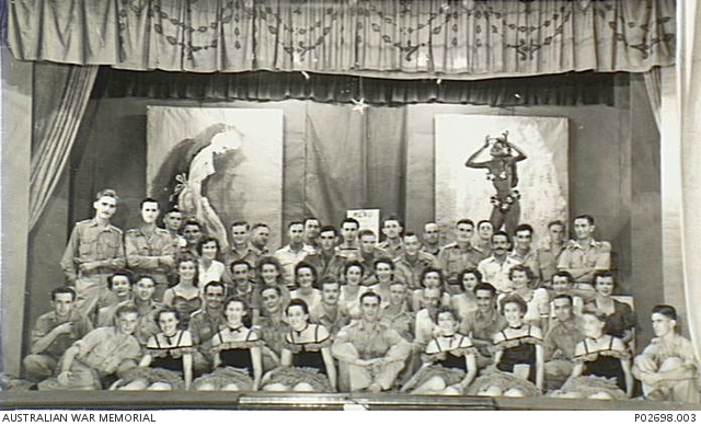 Darwin, NT. 1945. The whole company on stage after the finale of the ...