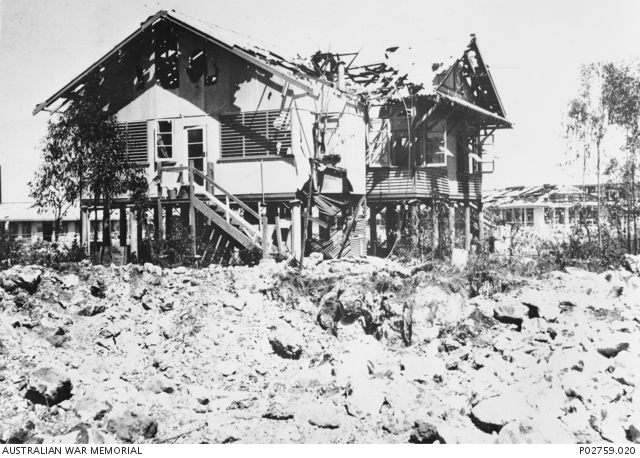 The remains of one of the houses in Darwin destroyed in the first ...
