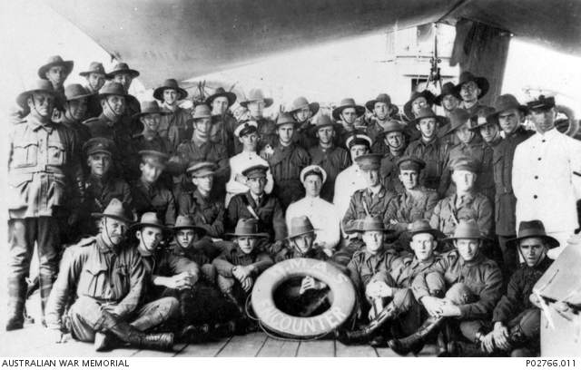 Rabaul, New Britain. c 1915. Group portrait of soldiers of the ...