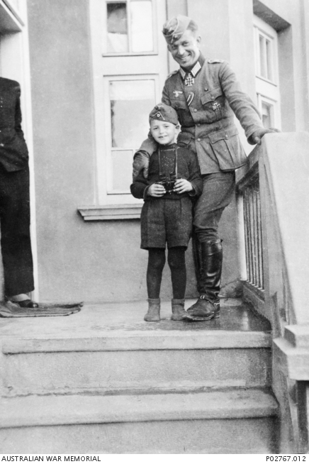 Germany. c. 1941. An unidentified German army Hauptmann poses with a ...