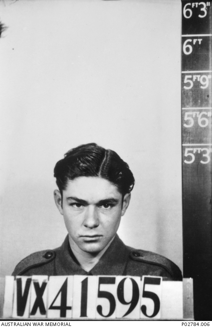 Vic. Paybook photograph, taken on enlistment of VX41595 Private Ronald ...