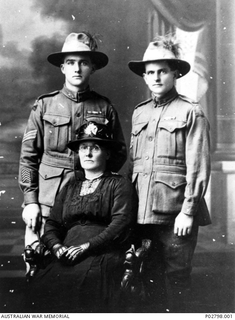 1919. Studio portrait of Alice Pointon and her two sons, 866 Sergeant ...