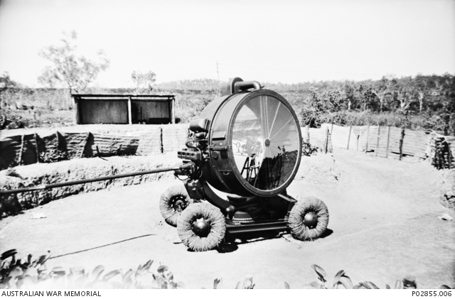 A 60 inch 800 candlepower Sperry searchlight of the 65th Anti-aircraft ...