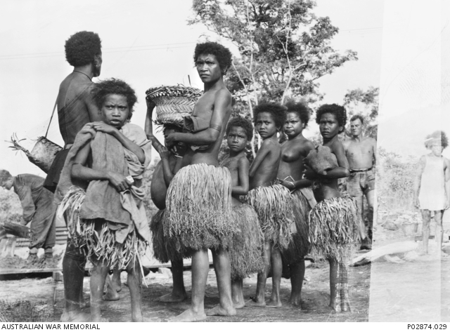 Goodenough Island, D'Entrecasteaux Islands, Papua. July 1943. Natives ...