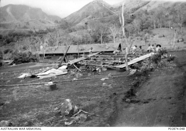 Goodenough Island, D'Entrecasteaux Islands, Papua. July 1943. Ruins of ...