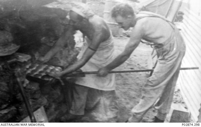 Goodenough Island, D'Entrecasteaux Islands, Papua. July 1943. Cooks of ...