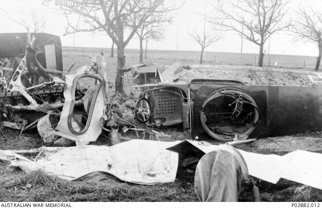 Probably Villeselve, France. 11 February 1918. The tangled wreckage of ...