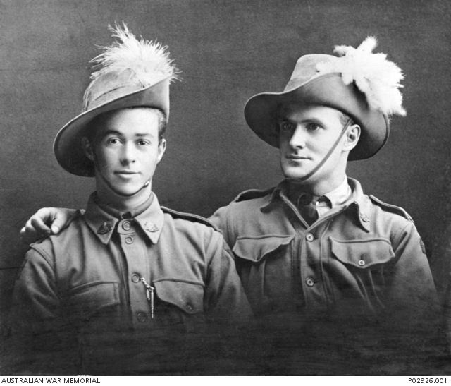 1914. Studio portrait of 1335 Private (Pte) Clifford Gordon Mitchell ...