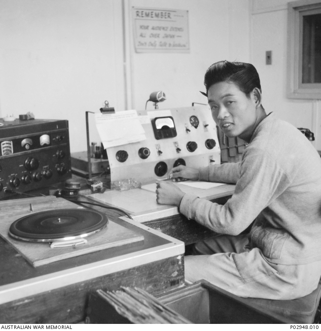 Iwakuni, Japan. 1953. A Japanese civilian called Joe sitting at the ...