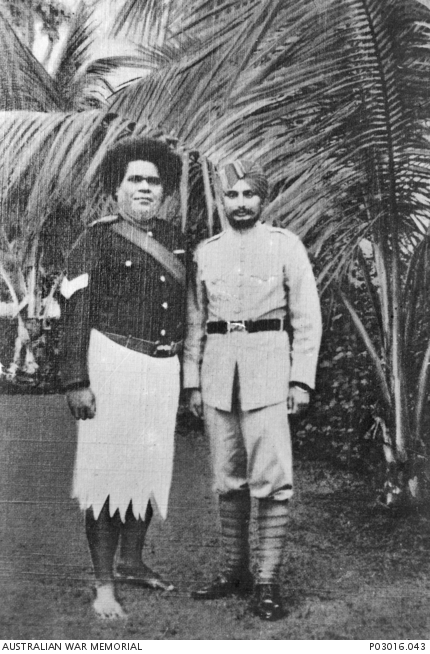 Suva, Fiji. March 1942. Portrait of a Fijian policeman and an Indian ...