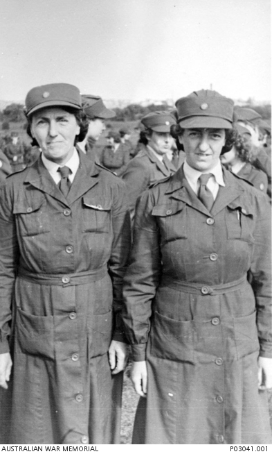 Informal portrait of Mrs Katherine (Kate) Plowman (left) and her ...