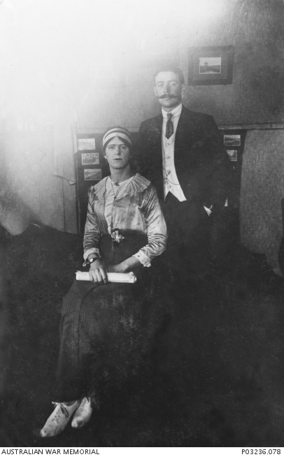 Studio portrait of two Prisoners of War (POW) dressed in POW concert ...