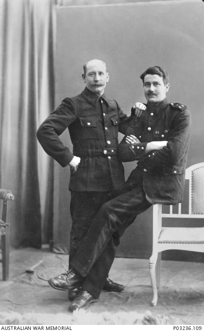 Studio portrait of two Prisoners of War (POW) at Sagan, Schlesien POW ...