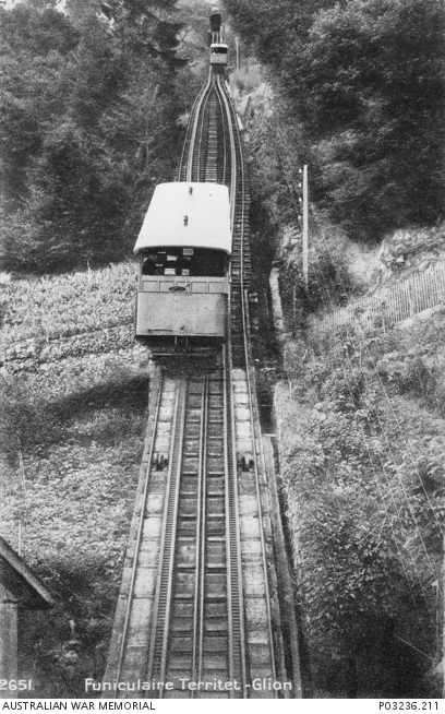 Postcard of the funicular at Territet-Glion near Montreux, Switzerland ...
