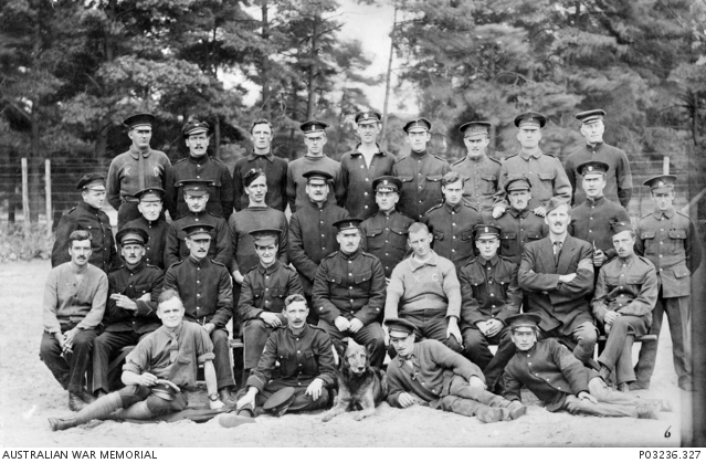 Outdoor portrait of a group of allied Prisoners of War (POW) at a POW ...