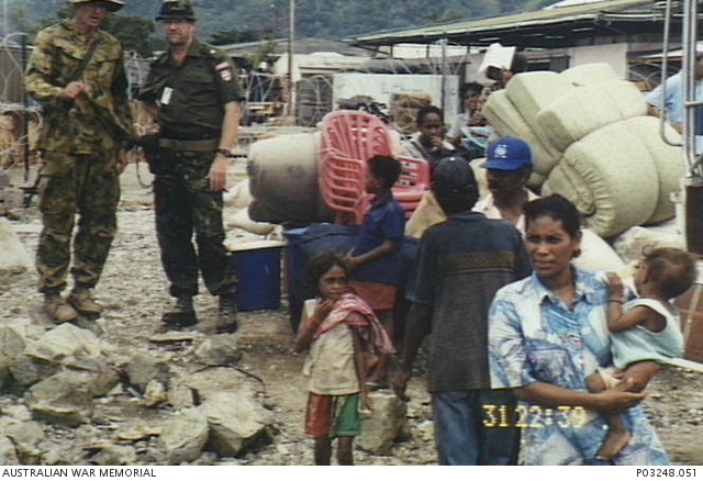 Dili, East Timor. 20 December 1999. An unidentified Australian soldier ...