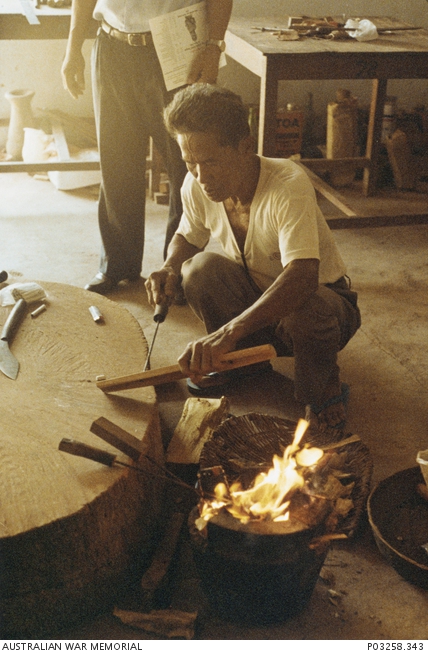In the instrument workshop of the Fine Arts School in Phnom Penh, a ...