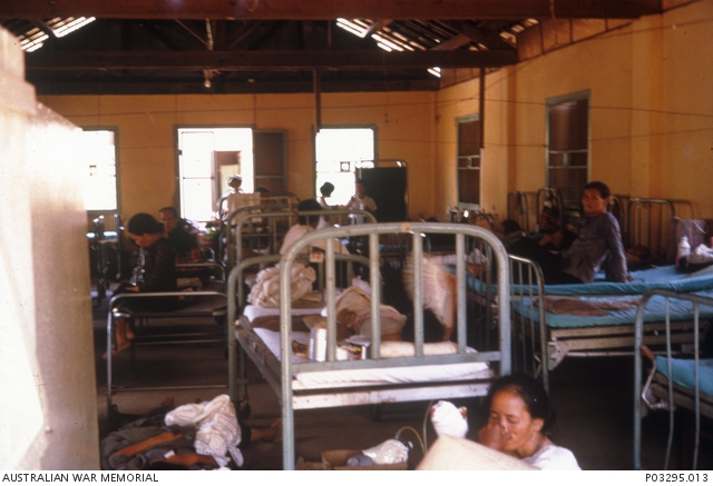Patients and their families in an overcrowded ward which was attended ...