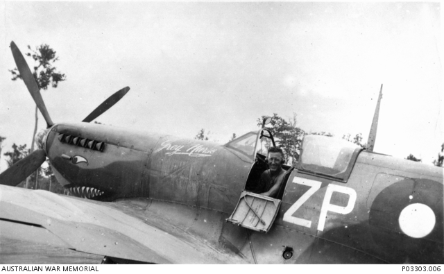 Seen here aboard his Mk 8 Spitfire 'Grey Mouse' aircraft is 'Scotty ...