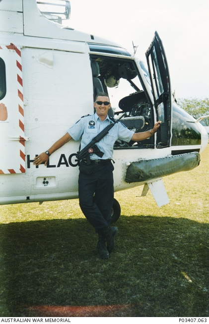 Informal portrait of Constable Rob Mills, New Zealand Police, a member ...