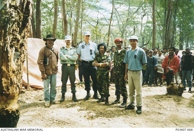 Informal portrait of members of the United Nations Mission East Timor ...