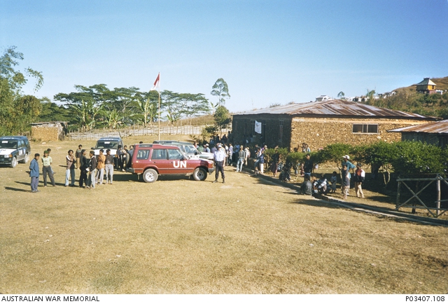 Members of the United Nations Mission East Timor standing near their ...